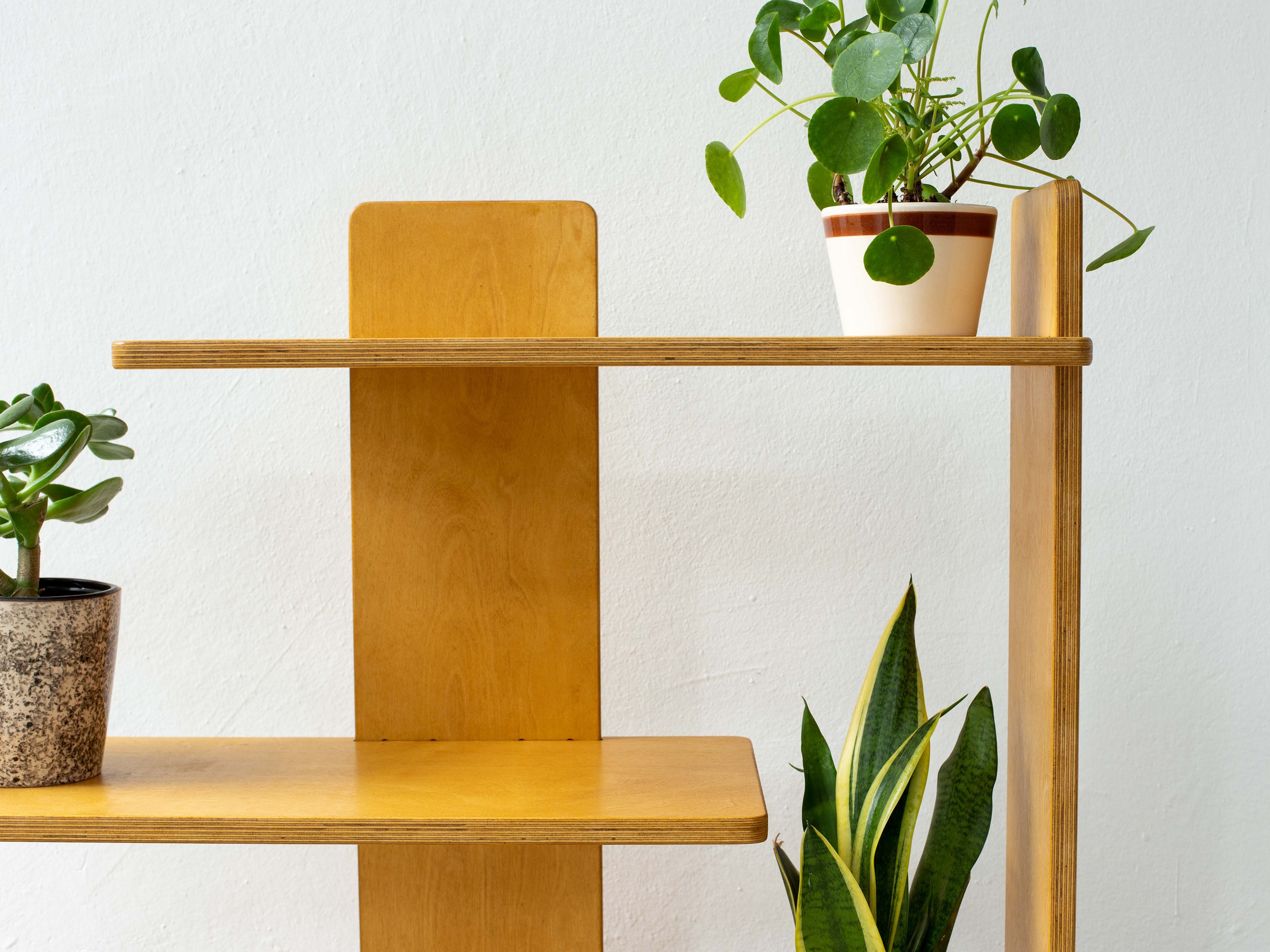 Wooden Shelving Unit, Wood Plant Stand, Minimalist Bookcase, Modern ...