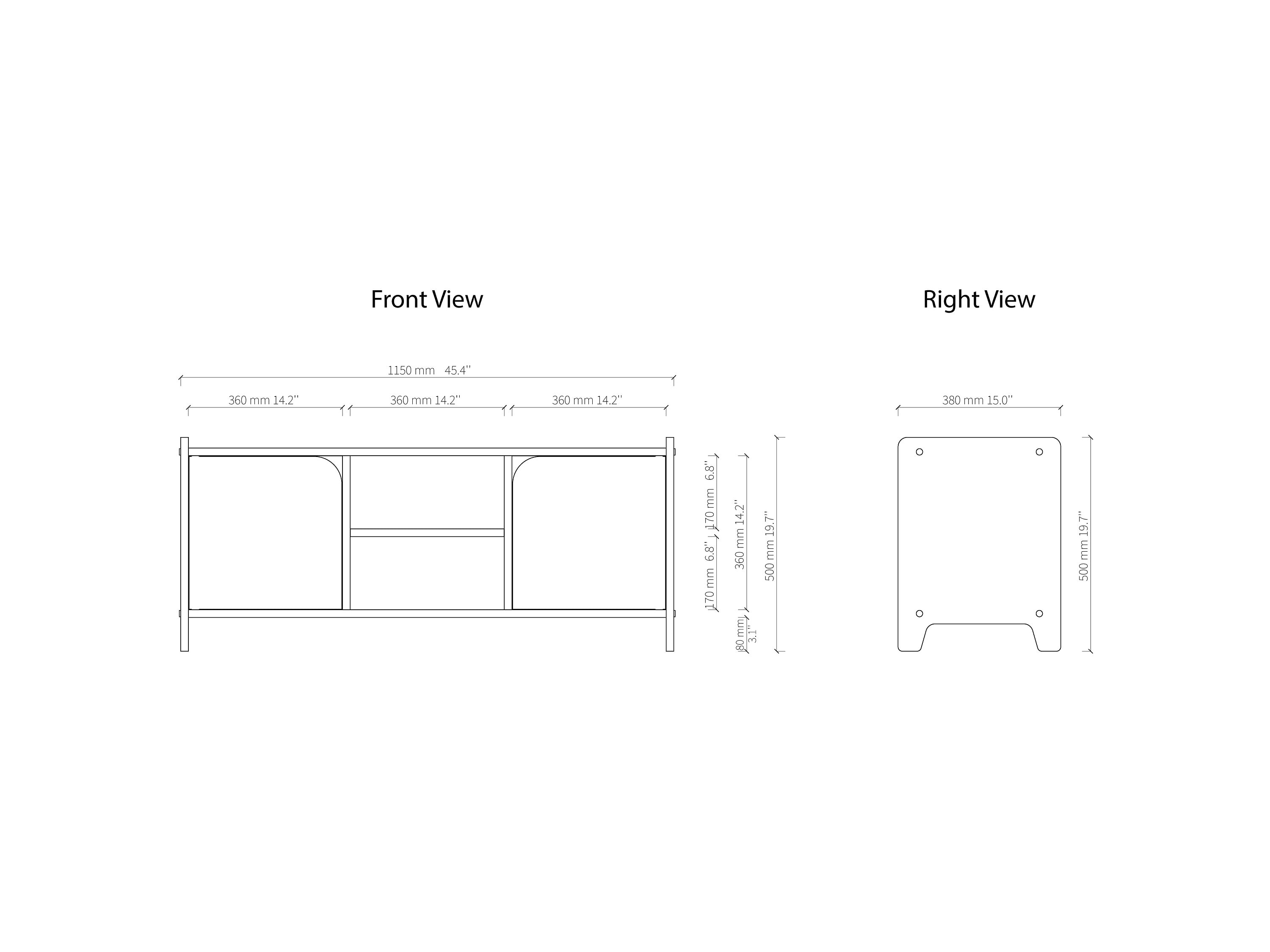 Media Console With Cabinet Door and Open Storage Shelves, Modern Wooden ...