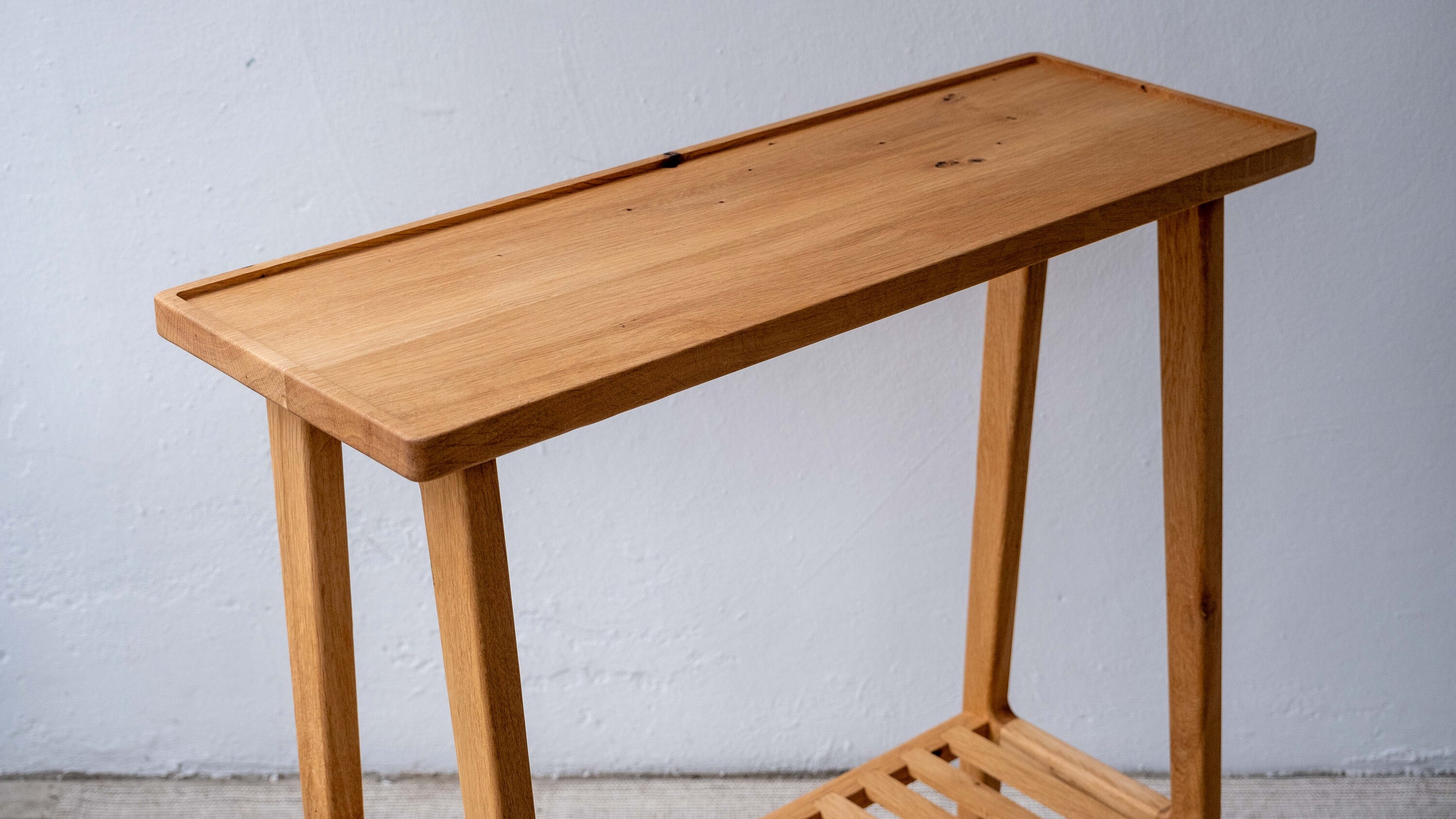 Solid Wood Modern Entrway Table, Narrow Long Console Table With Storage ...