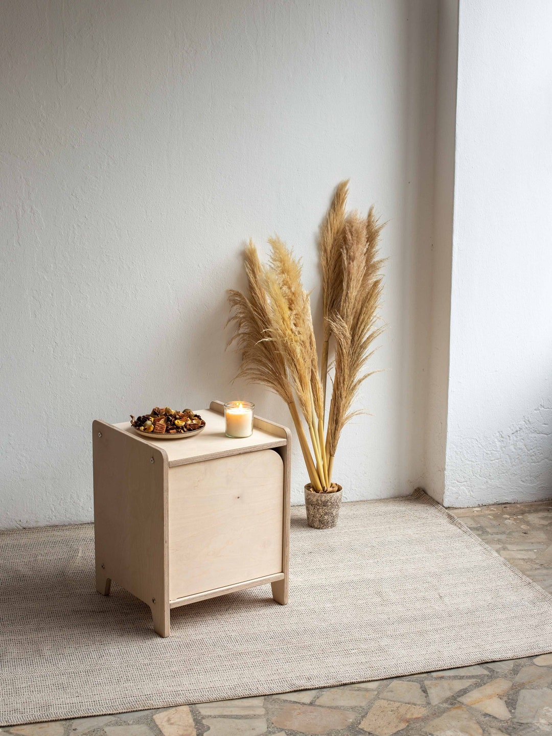 Modern Bedside Cabinet, Bedroom Nightstands With Storage, Minimalist ...