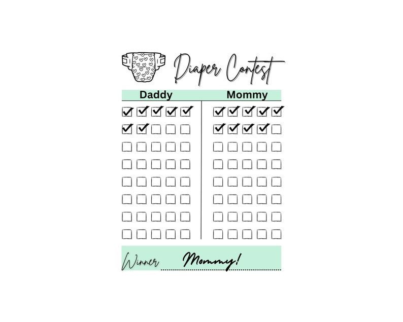 Diaper Contest Checklist Printable, Baby Diaper Contest! Fun Parenting ...