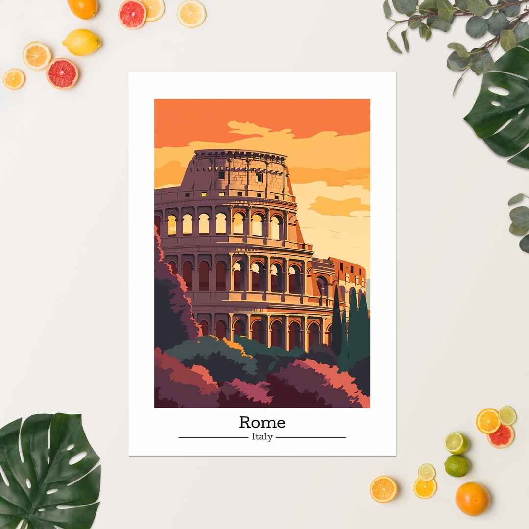 Colosseum Poster, Rome Poster, Italy Travel Poster, Rome Print, Rome ...