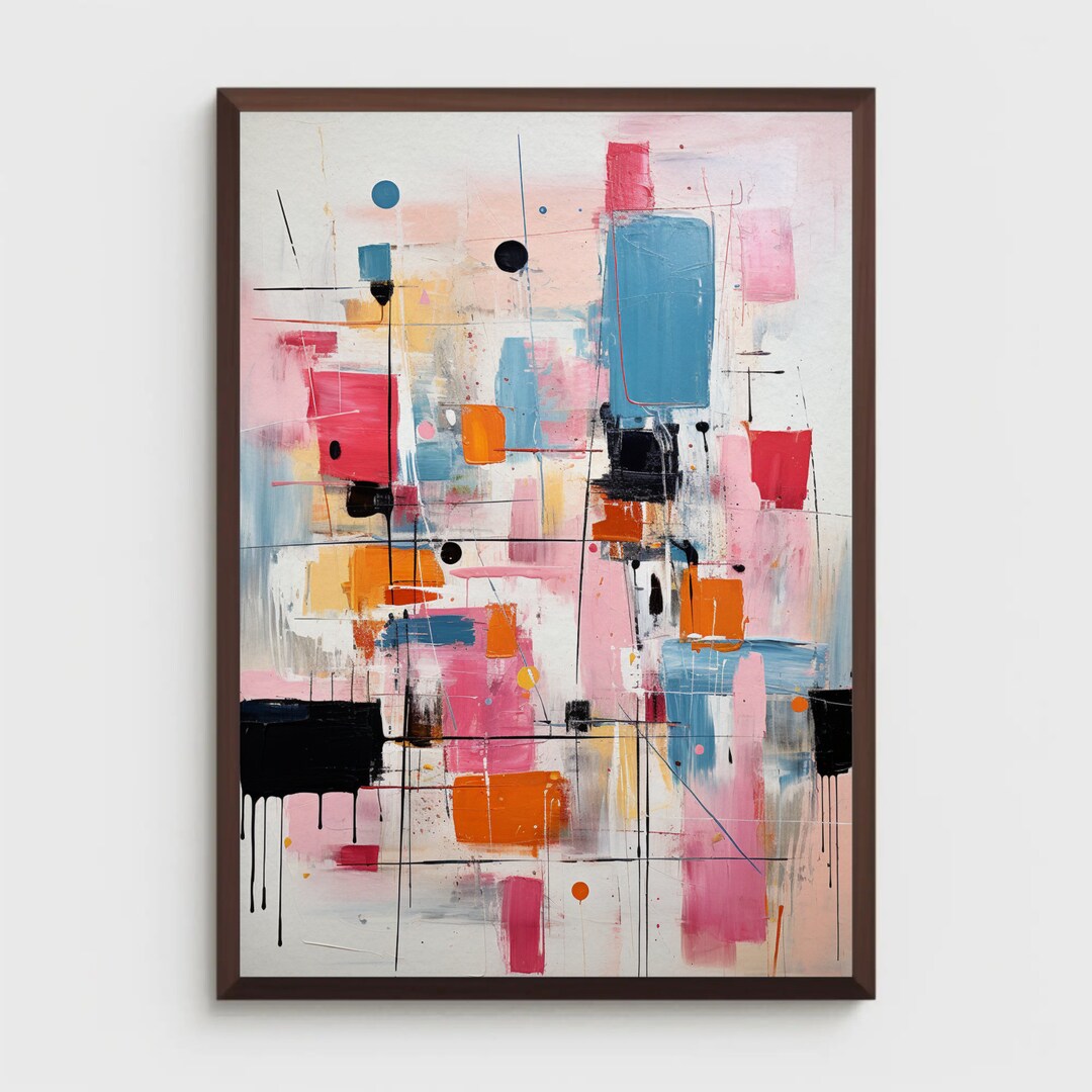 N12 Large Colorful Vibrant Wall Art Print Bold Bright Abstract Modern ...