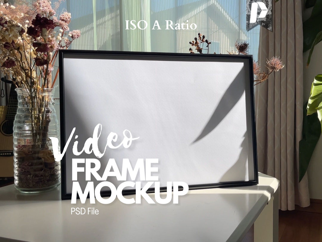 Video Mockup for Wall Art, Horizontal Frame Video Mockup, Simple Smart ...