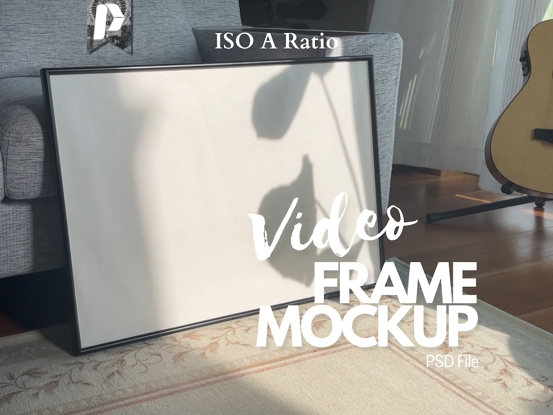Video Mockup for Wall Art, Horizontal Frame Video Mockup, Simple Smart ...