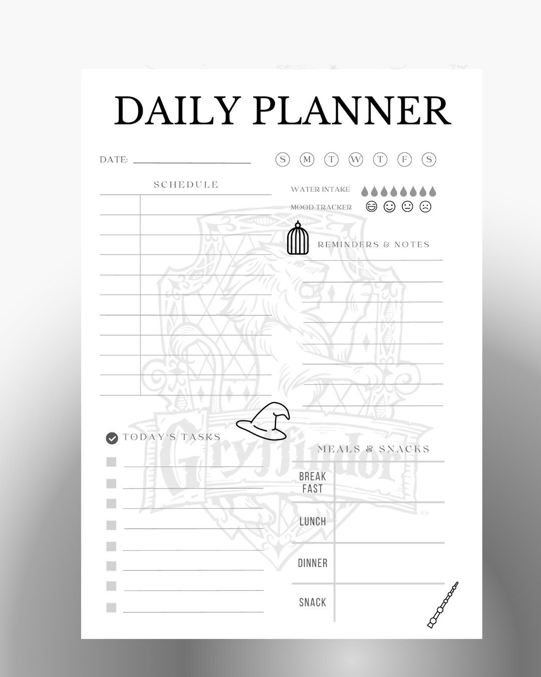Wizard School Daily Planner Printable Wizard Planner, Magic School ...