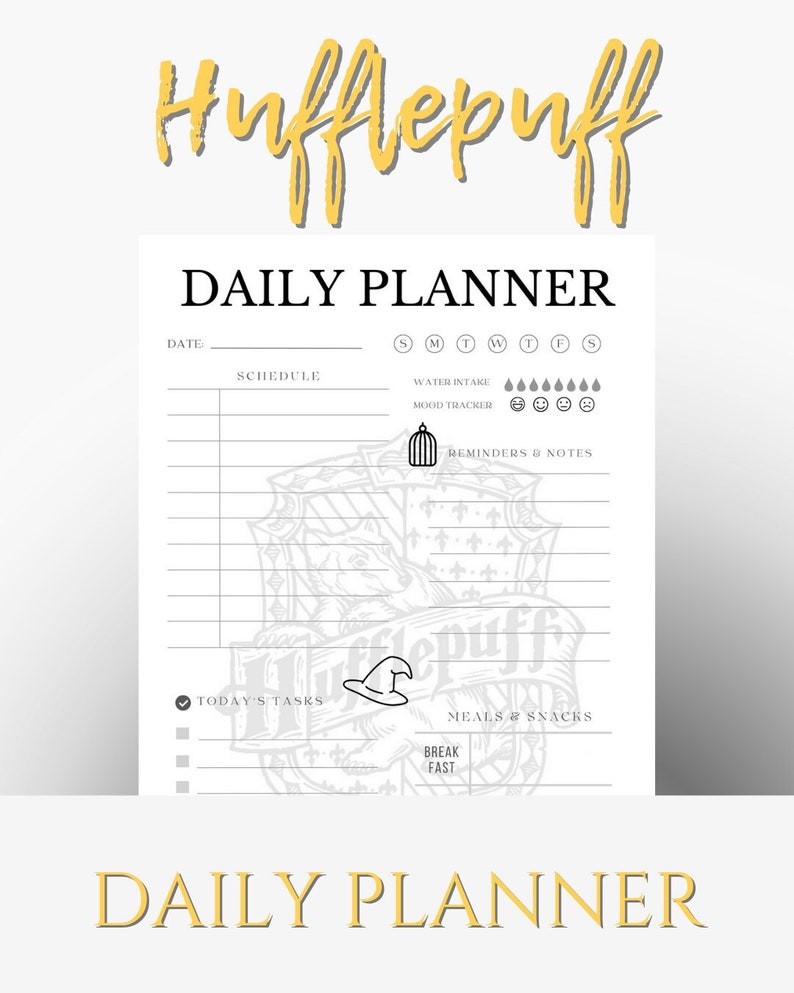 Wizard Daily Planner Printable Wizard Planner, Magic School Planner ...