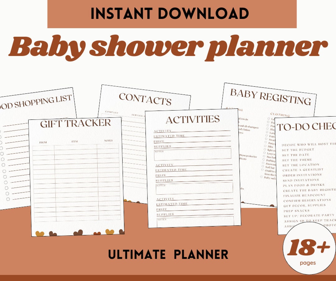 Ultimate Baby Shower Printable Planner With Baby Registry to - Etsy
