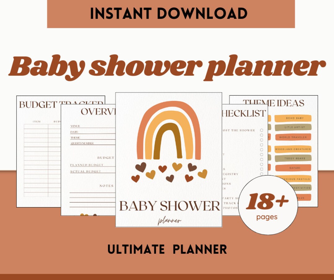 Ultimate Baby Shower Printable Planner With Baby Registing, to Do Lists, Baby Shower Theme Ideas ...