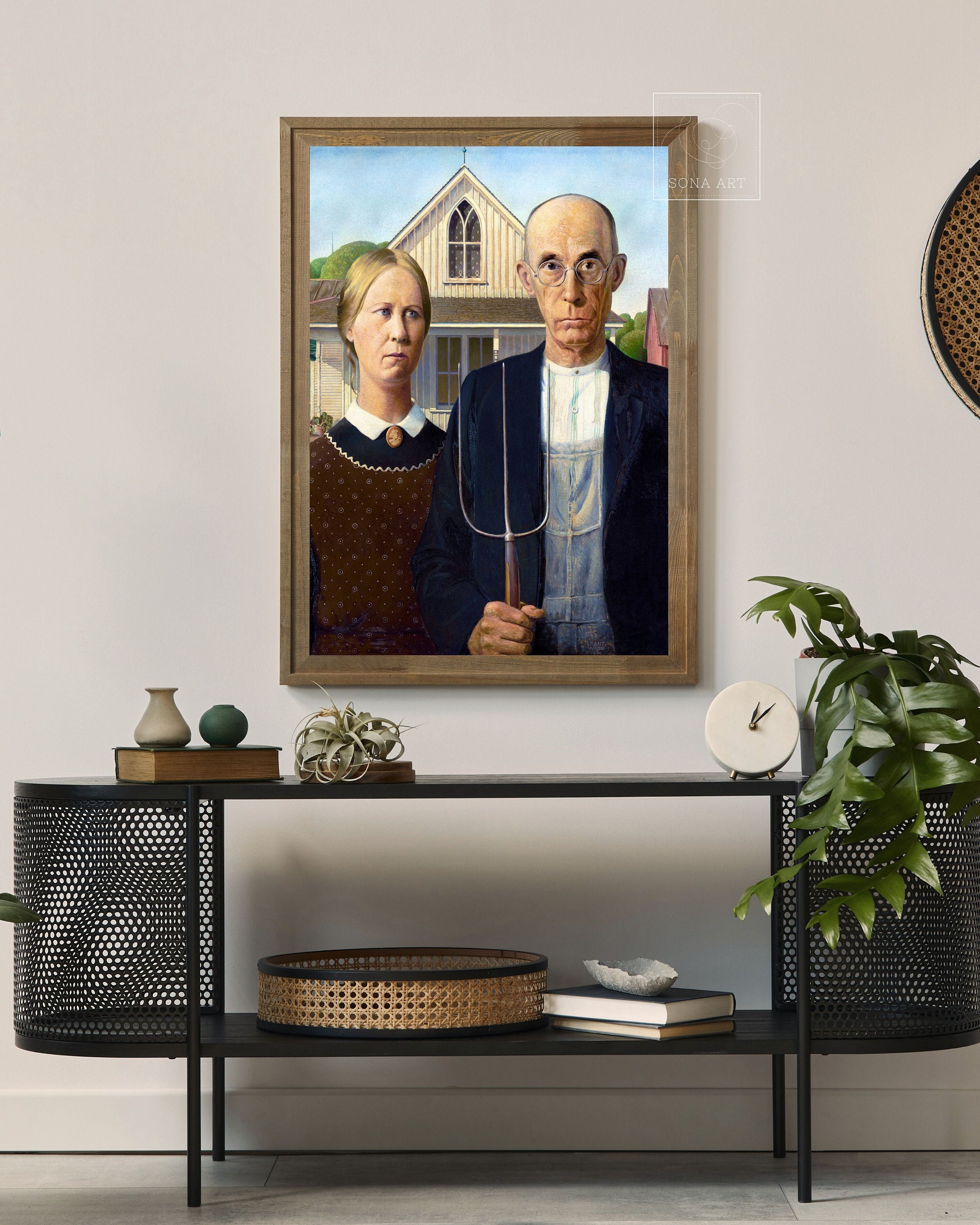 Grant Wood american Gothic Print Wall Art Home - Etsy