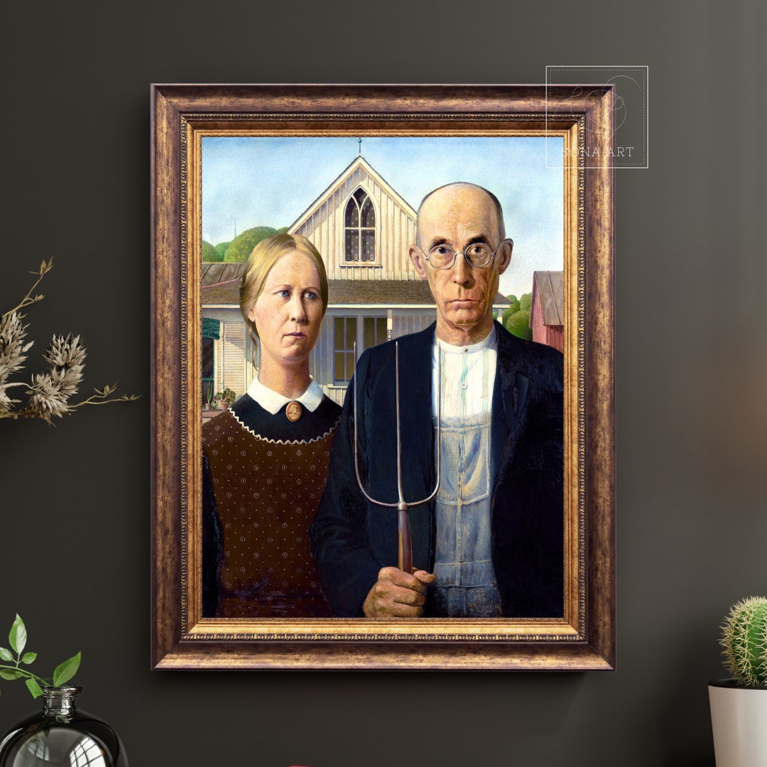 Grant Wood american Gothic Print Wall Art Home - Etsy