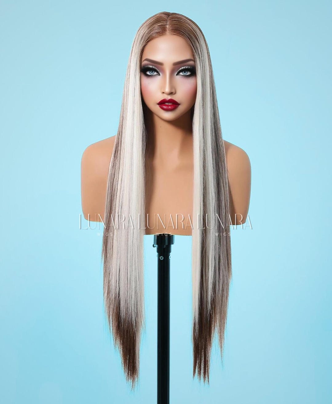 Blonde Straight Wig | Lace Front | Two Tone Wig - Etsy