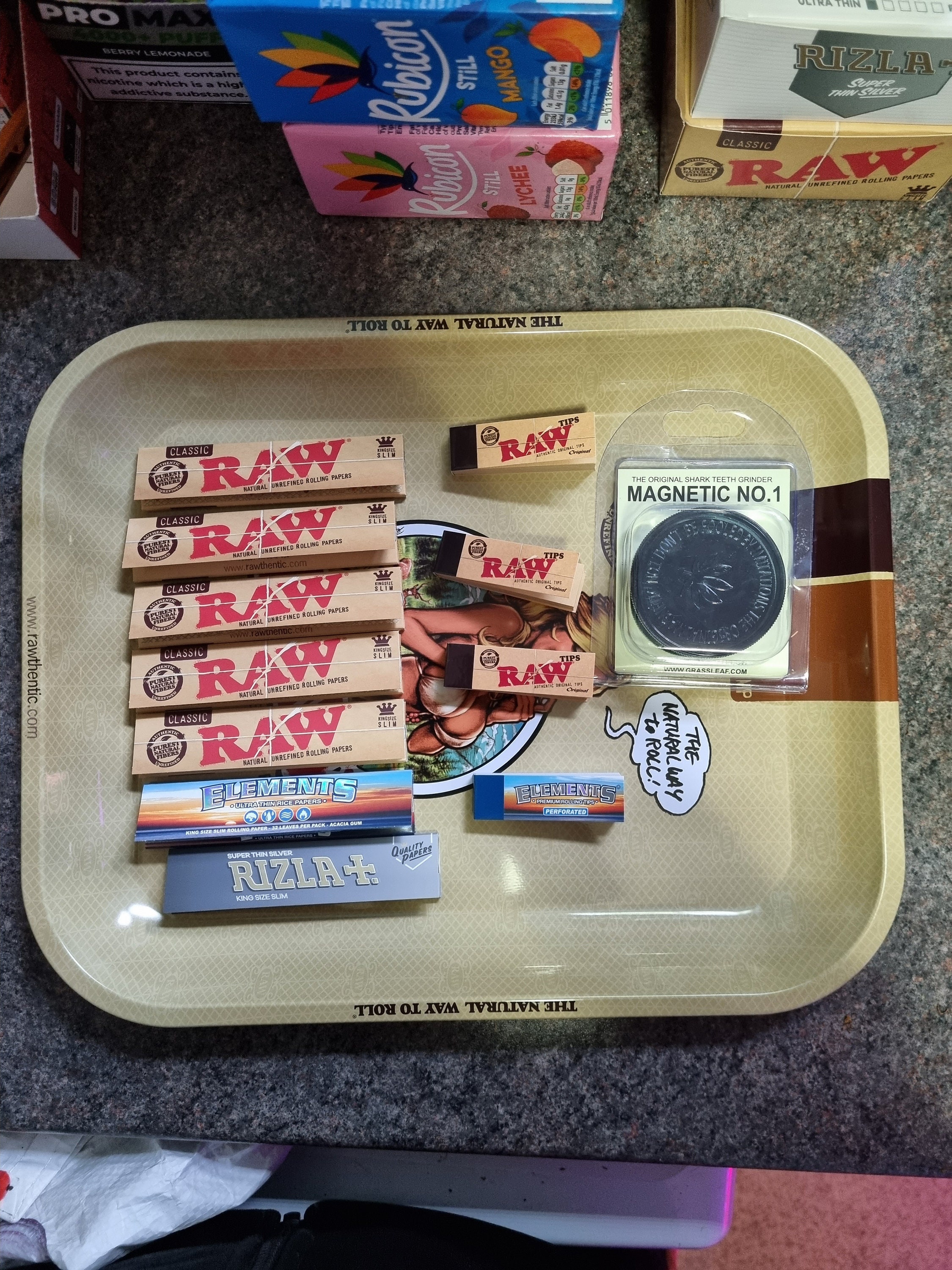 Raw Rolling Tray Large Gift Set Smoking Raw Paper - Etsy