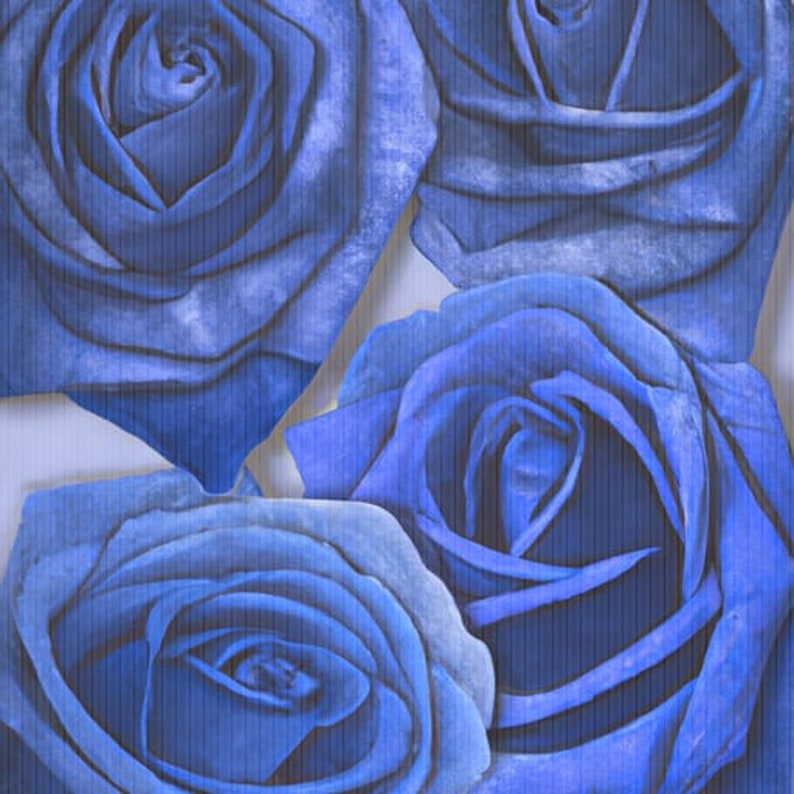 Blue Rose Pattern Download - Etsy