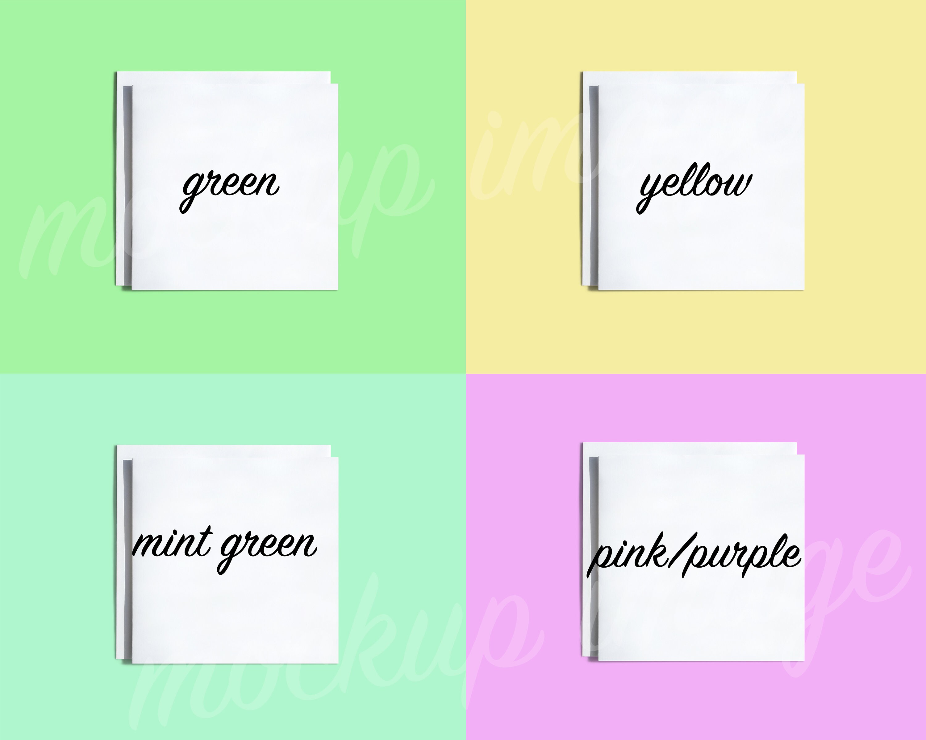 Mockup Bundle Card Colorful Mockup Square Card Bundle Bright Colored ...