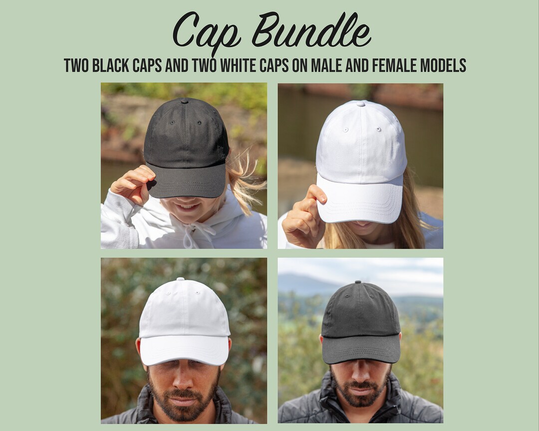 Cap Mockup Bundle Mens Dad Hat Mockup Ladies Baseball Cap Mockup Twill ...