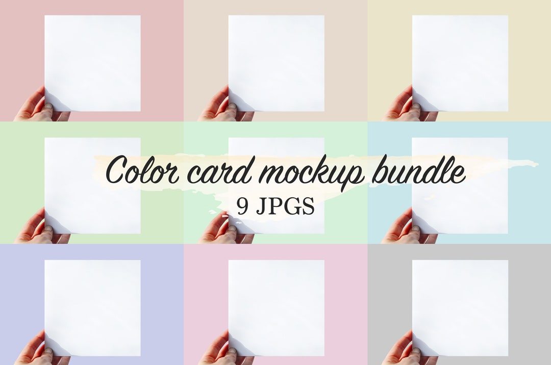Mockup Bundle Card Colorful Mockup Square Card Bundle Colorful Card ...
