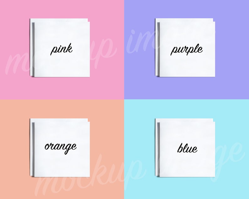 Mockup Bundle Card Colorful Mockup Square Card Bundle Bright Colored ...