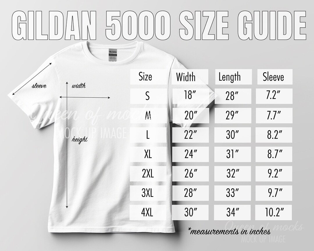 Gildan 5000 Size Guide Gildan 5000 Size Chart Simple T-shirt Size Chart ...