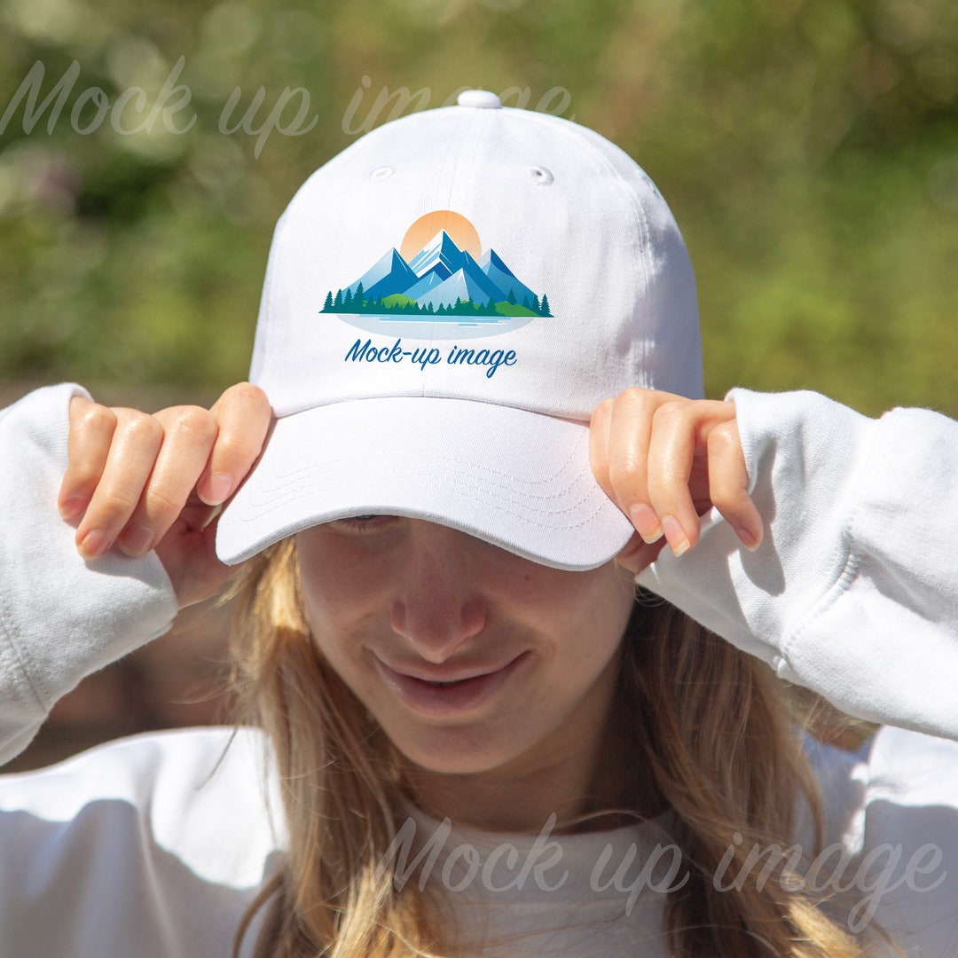 Dad Hat Mockup White Twill Hat Mockup White Cap Model Mockup Unisex ...