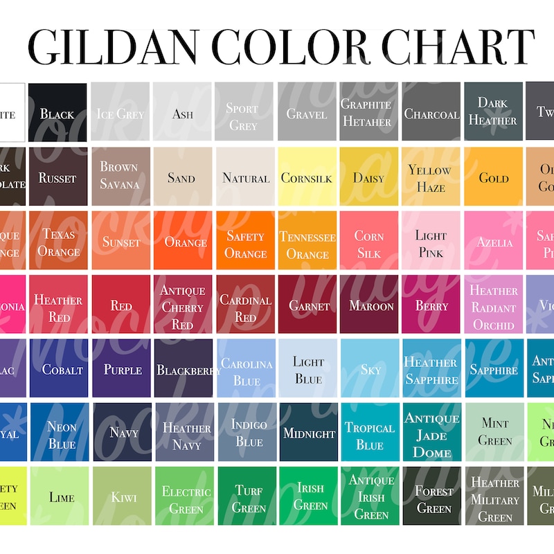 Color Chart - Etsy