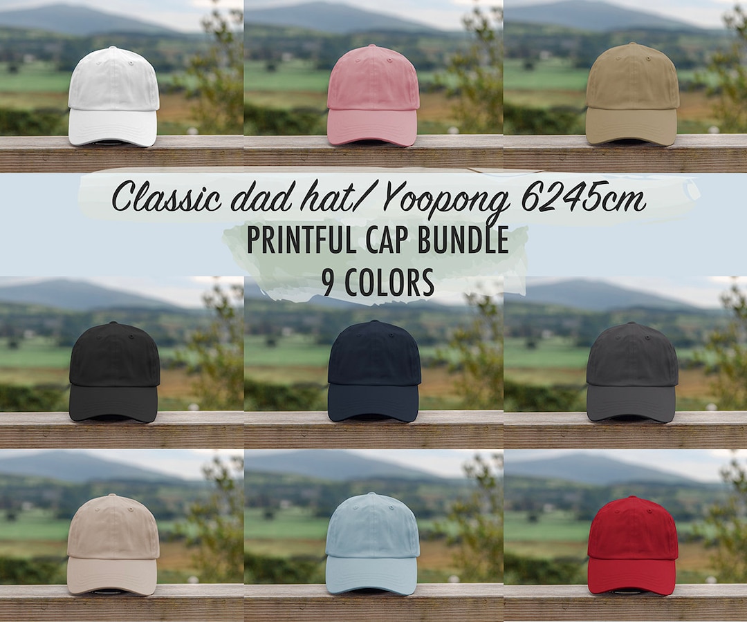 Printful Dad Hat Mockup Bundle Classic Dad Hat Yupoong 6245CM Baseball ...