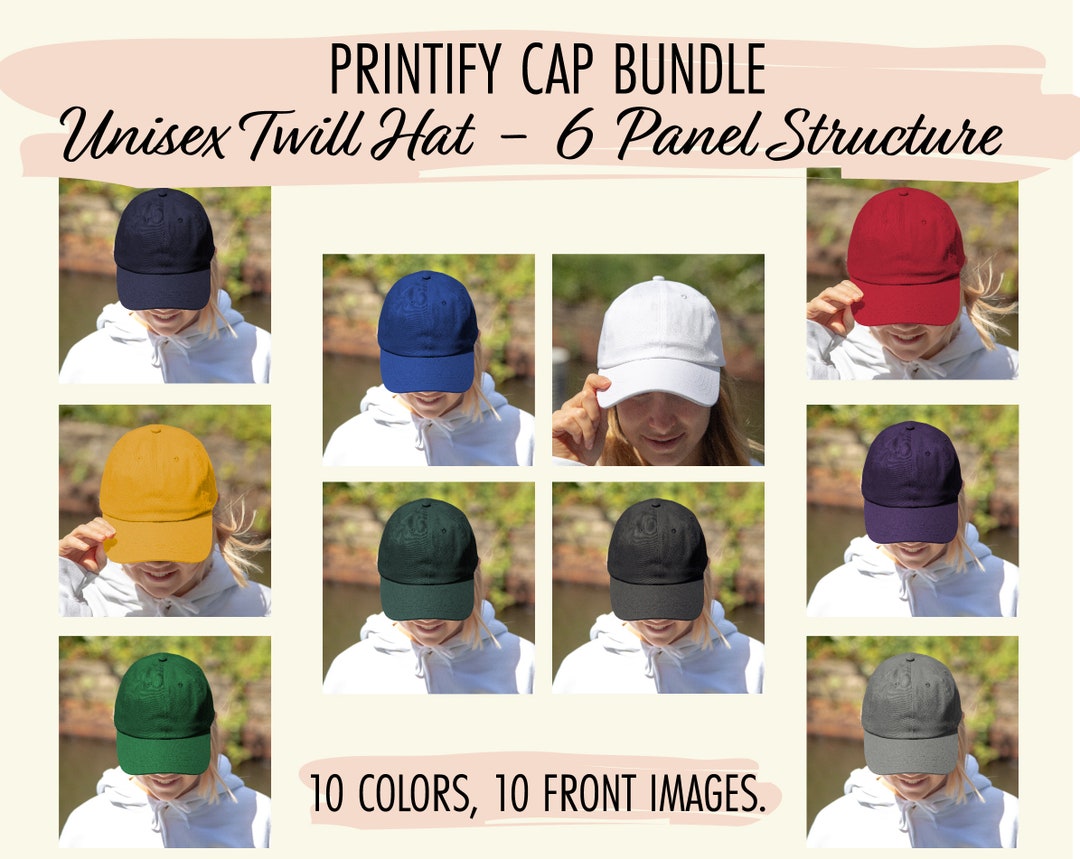 Printify Cap Mockup Bundle Unisex Twill Hat Mockup Baseball Cap Mockup ...