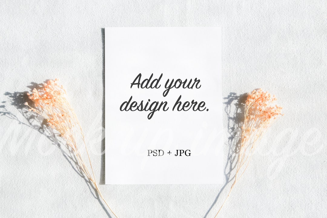 7x5 Card Mockup PSD Smart Object Card Mockup Minimalist Baby Card ...