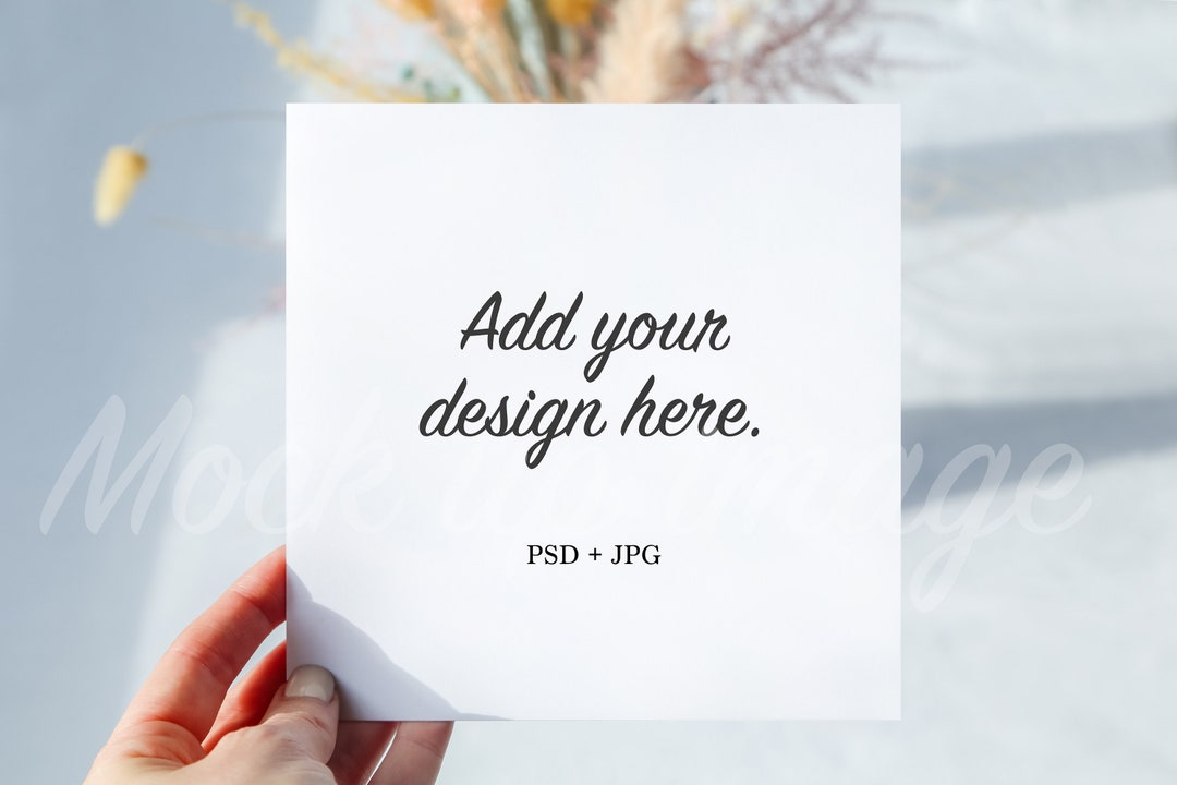 PSD Mockup Square Card Smart Object Greetings Card Mockup Photoshop ...