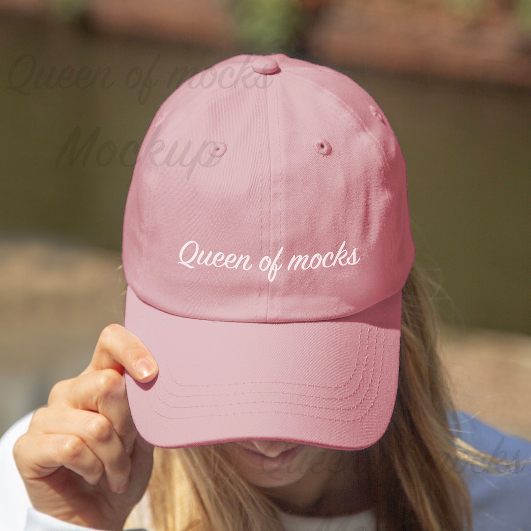 Classic Dad Hat Pink Mock-up Yupoong Pink Dad Hat Mock-up Printful ...