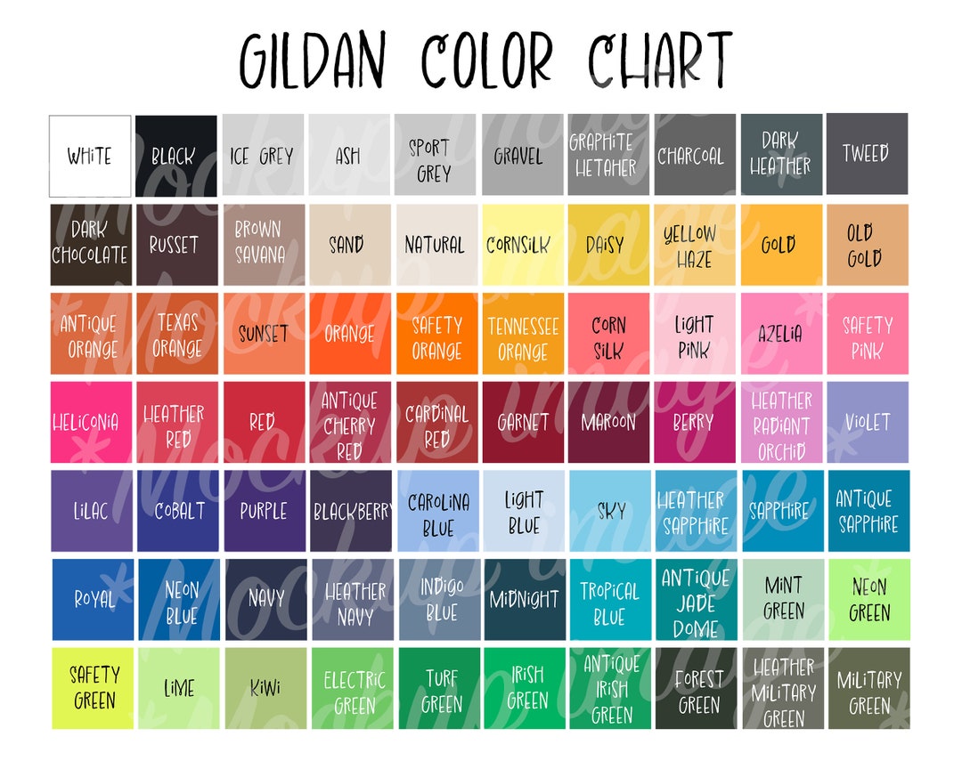 Gildan Color Guide Cute Gildan Colour Chart Fun Gildan Colour Guide ...