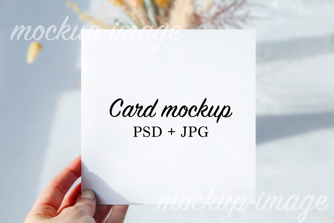 PSD Mockup Square Card Smart Object Greetings Card Mockup Photoshop ...