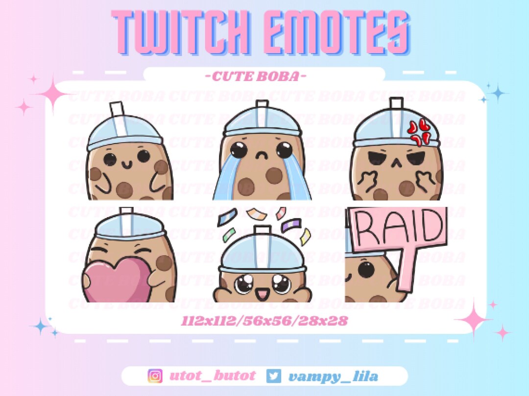 Kawaii Boba/ Bubble Tea for Twitch Emote - Etsy