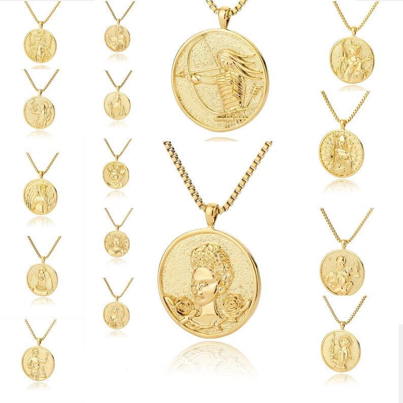 Greek Deity Necklaces Vintage Coin Pendants Featuring Artemis ...
