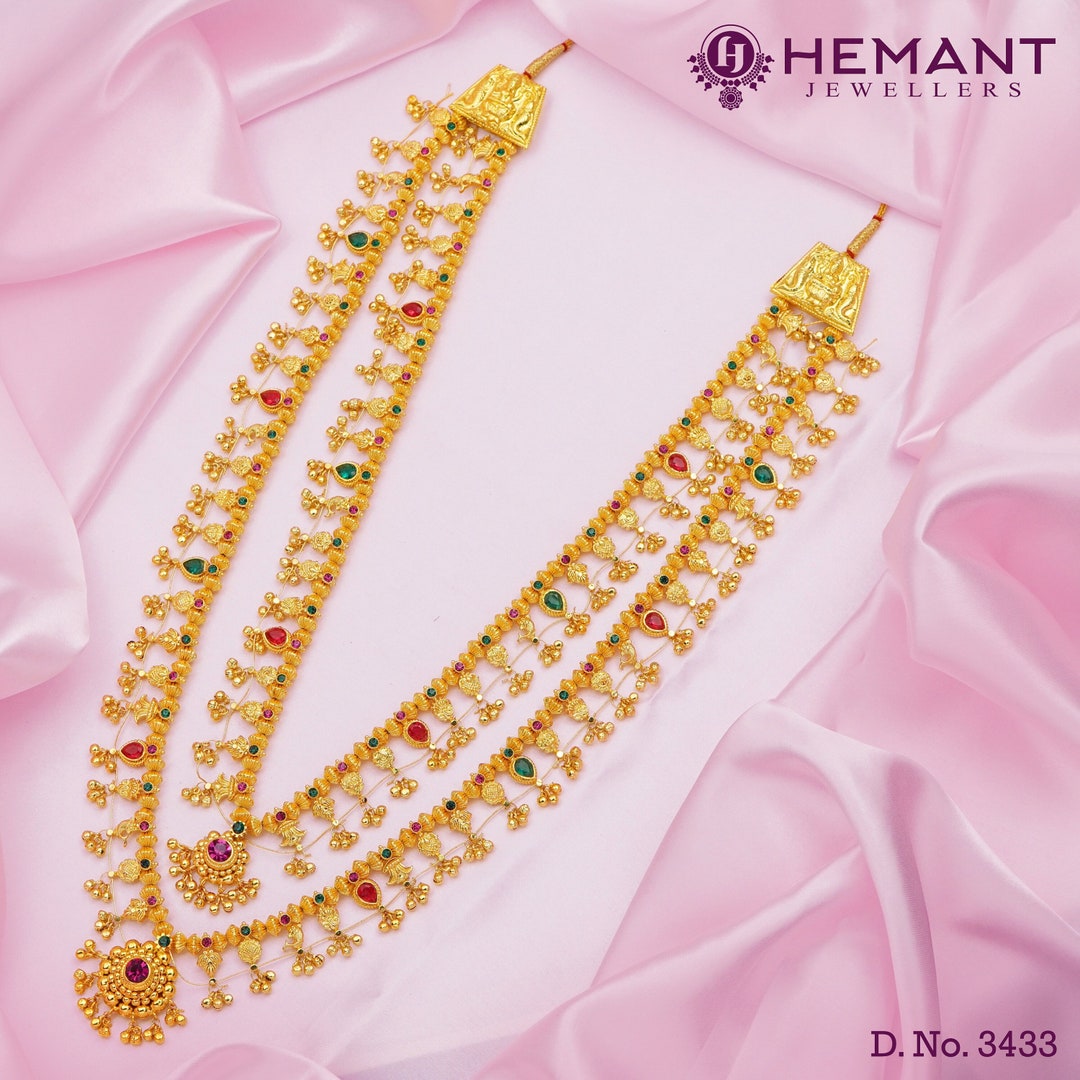 Traditional Maharashtrian Kolhapuri II Layer Saaj With Pendant Hemant ...