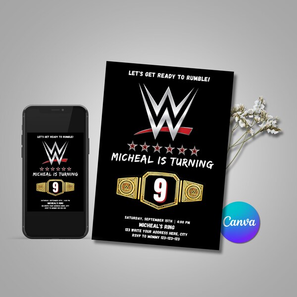 Wwe Invitation - Etsy