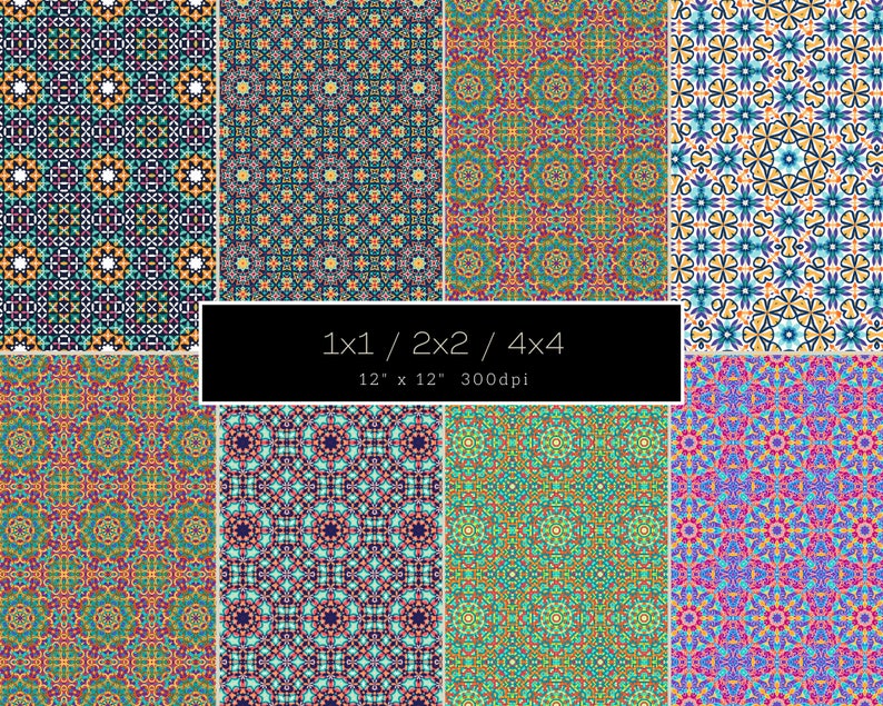 Colourful Pattern Digital Tiled Paper, Colourful Pattern Backgrounds ...