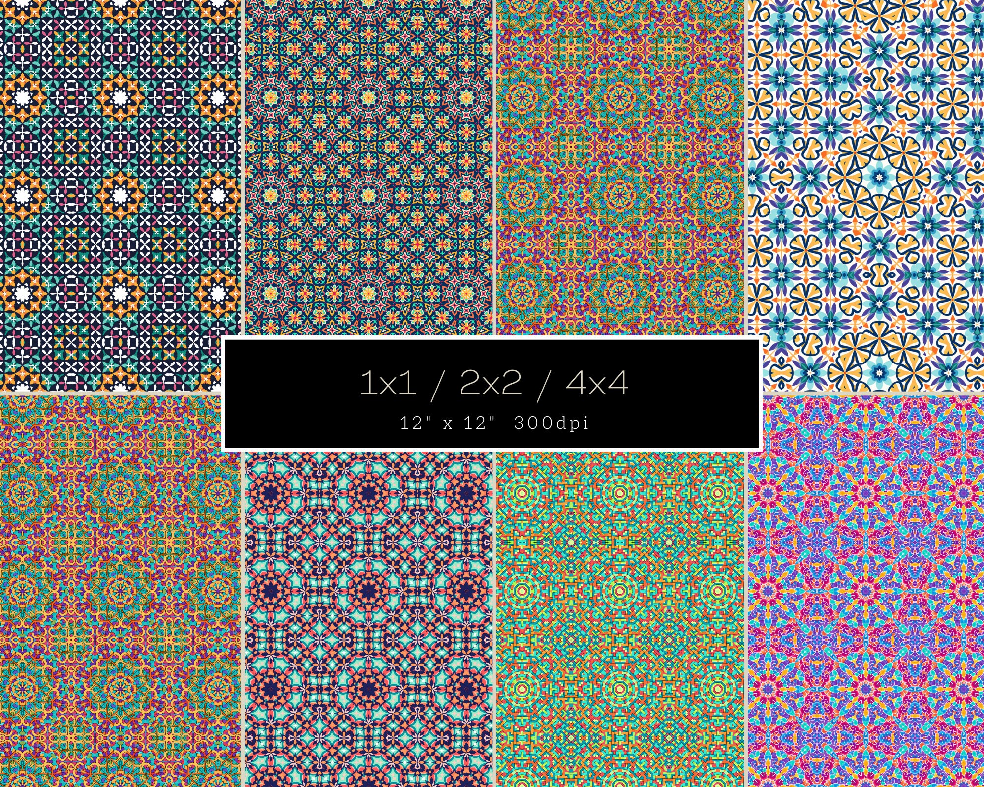 Colourful Pattern Digital Tiled Paper, Colourful Pattern Backgrounds ...