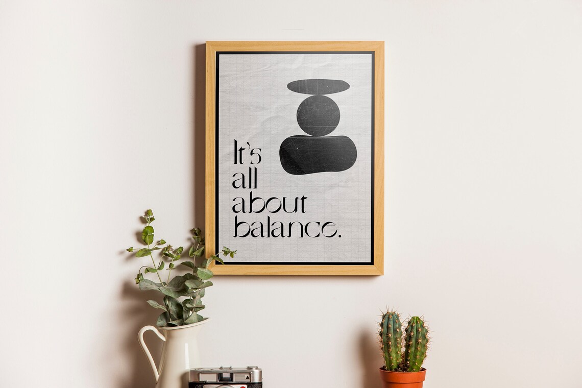 Minimal Balance Printable Poster Design, Abstract and Typographic ...