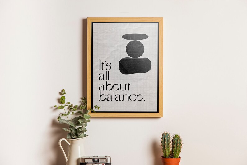 Minimal Balance Printable Poster Design, Abstract and Typographic ...