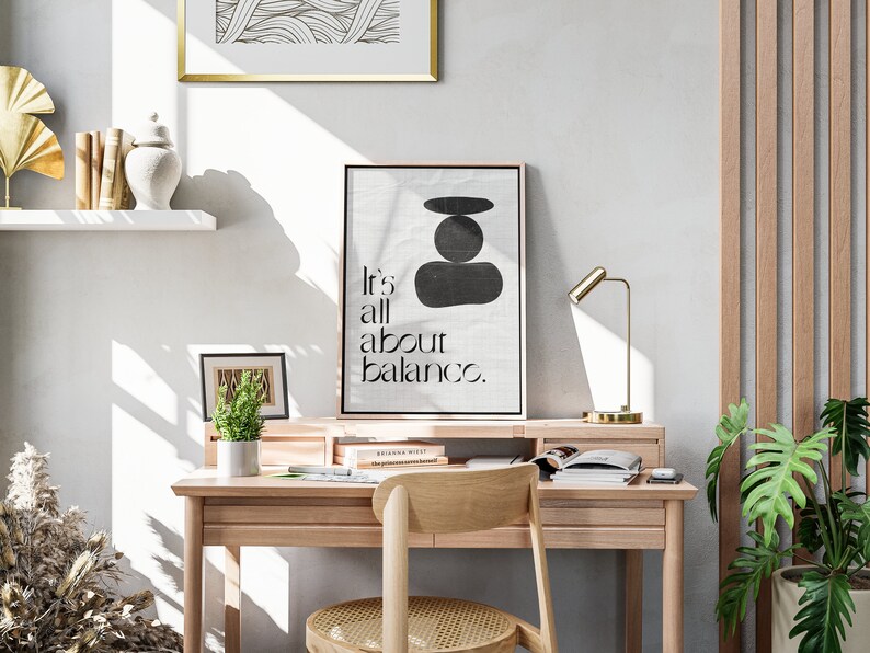 Minimal Balance Printable Poster Design, Abstract and Typographic ...