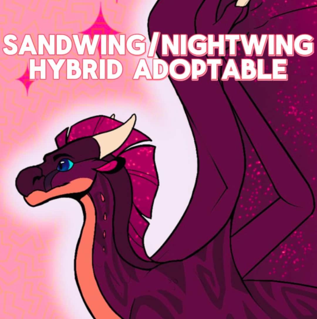 Nightwing/sandwing Hybrid Adopt adoptable Dragon Oc - Etsy