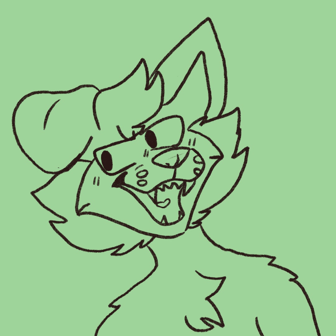 Canine Furry Dog PFP Base lineart Only - Etsy