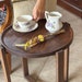 Wooden Round Chestnut Coffee Table, Modern Coffee Table, Round Coffee ...