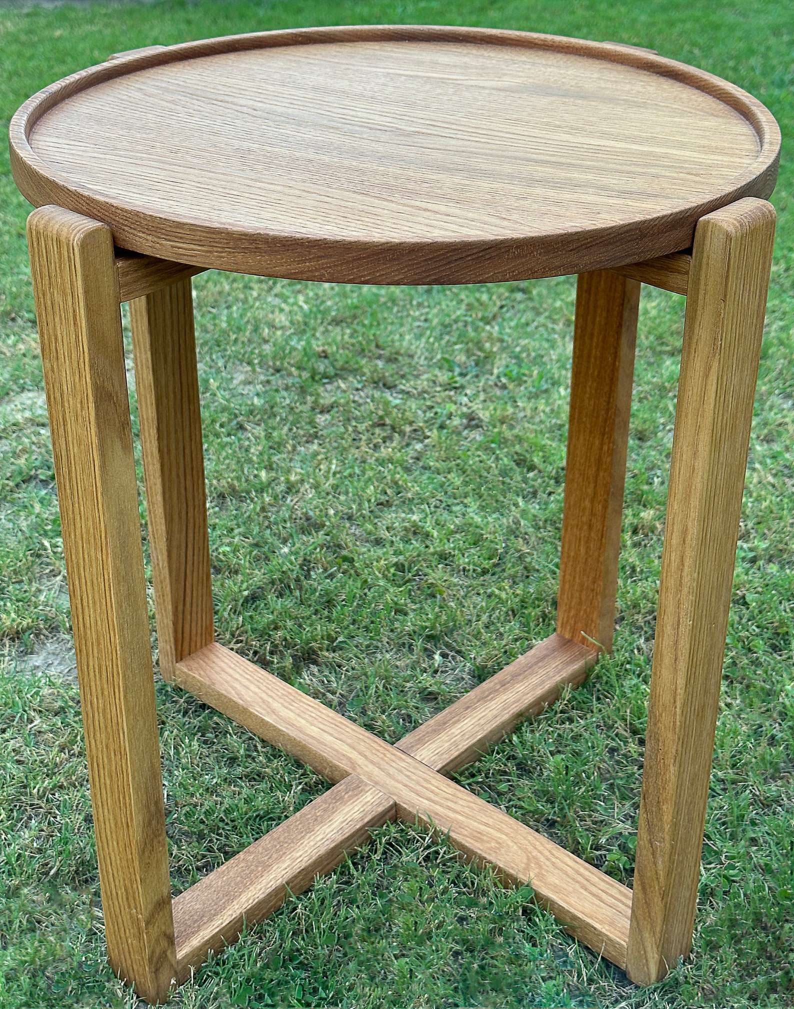 Wooden Round Chestnut Coffee Table, Modern Coffee Table, Round Coffee ...