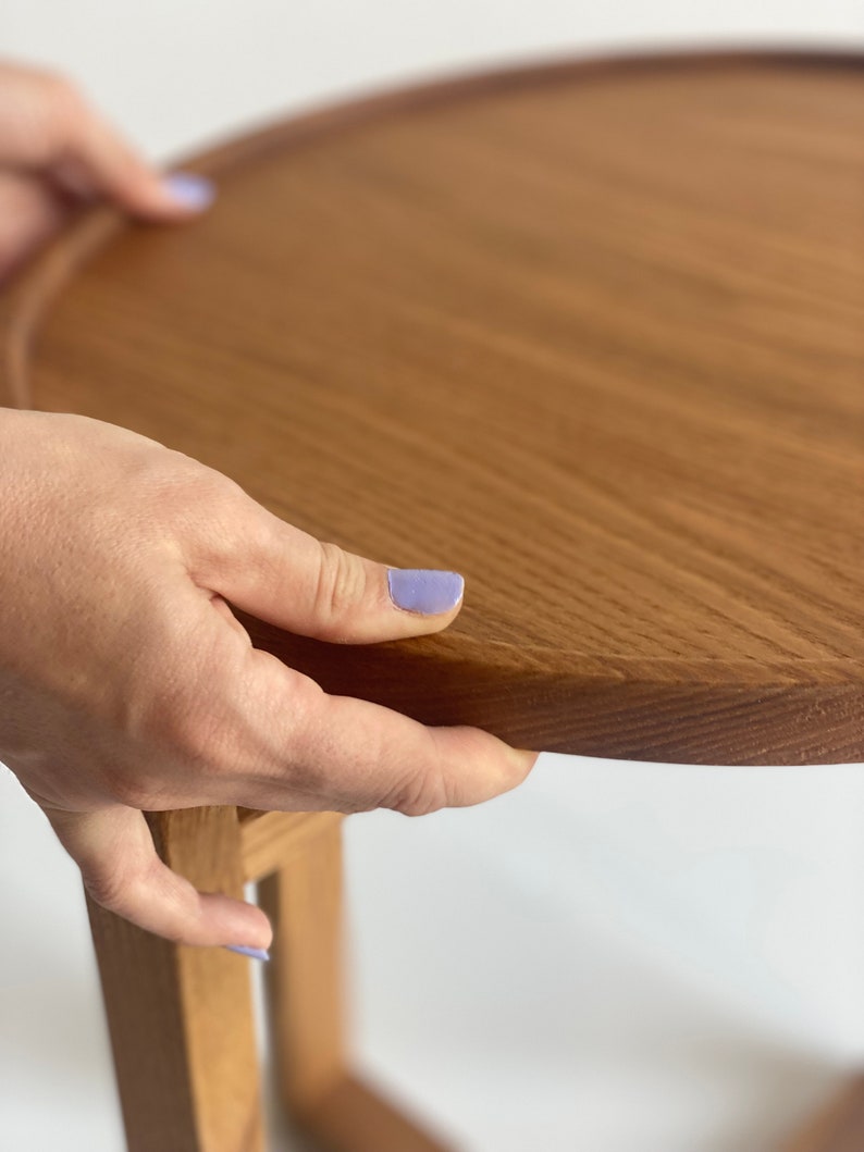 Wooden Round Chestnut Coffee Table, Modern Coffee Table, Round Coffee ...
