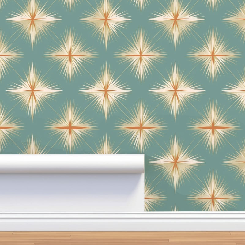 Midcentury Wallpaper - Etsy