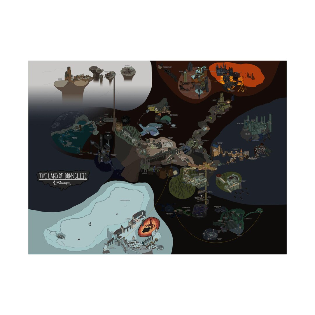 Dark Souls II Illustrated World Map of Drangleic - Etsy