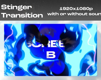 Blue Fire Cartoon Transition Fire Twitch Streamer Elements Animated ...