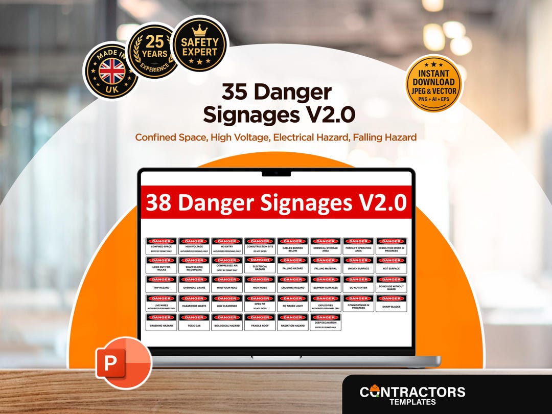 Danger Signages V2.0 Powerpoint Template | 35 Editable Workplace Safety ...